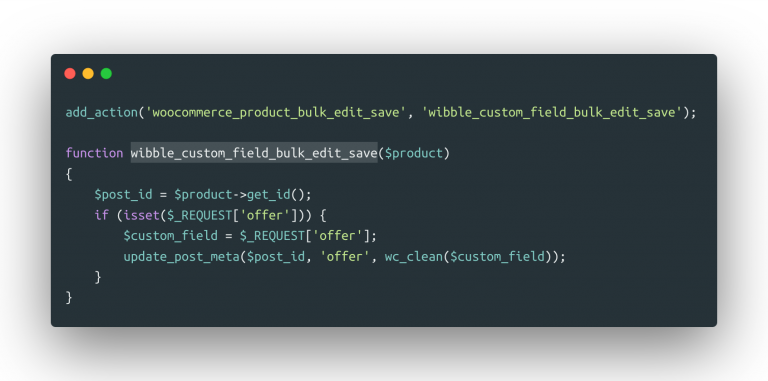 Creating custom bulk edit options in WooCommerce | Wibble Web Design & Development